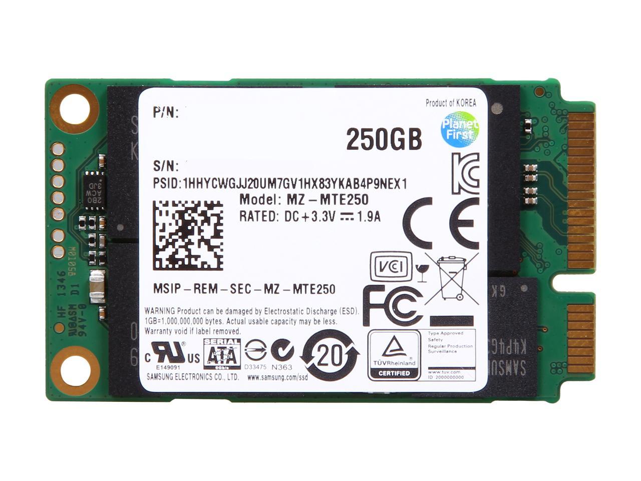 SAMSUNG 840 EVO mSATA 250GB SATA III TLC Internal Solid State Drive ...