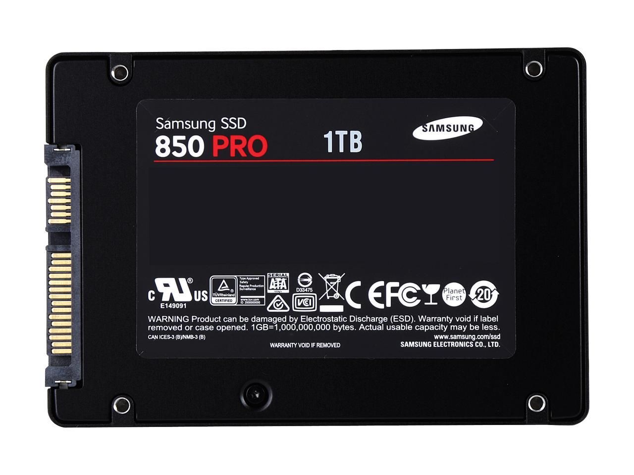 SAMSUNG 850 PRO 2.5" 1TB SATA III 3D NAND Internal Solid State Drive ...