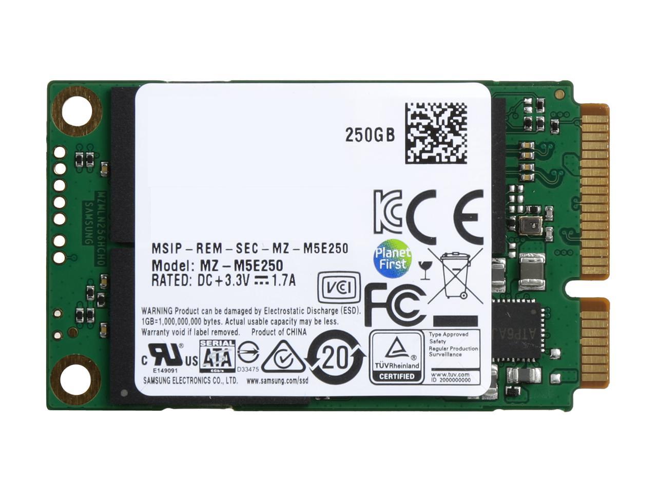 SAMSUNG 850 EVO mSATA 250GB SATA III 3D NAND Internal SSD Single Unit ...