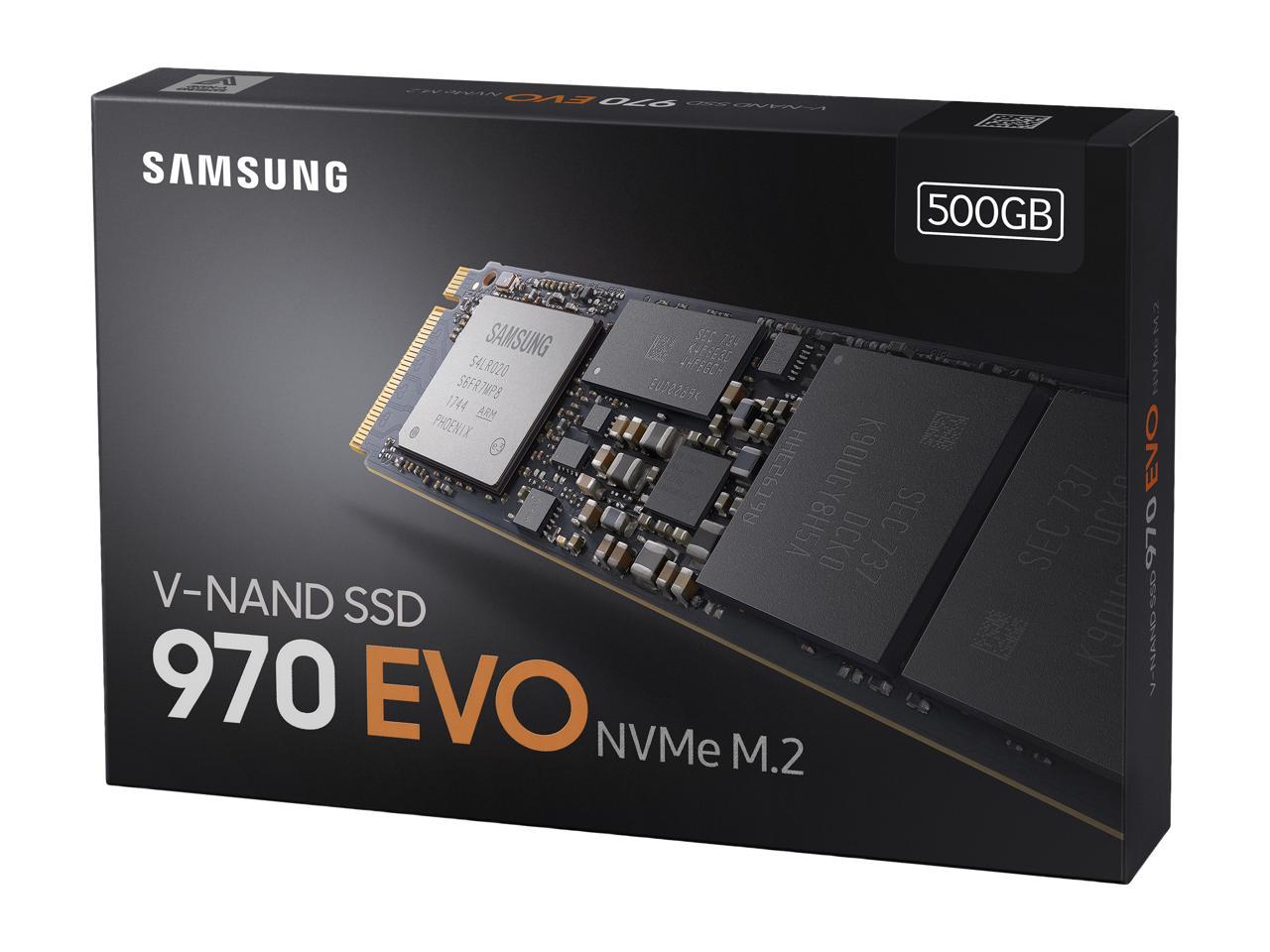 SAMSUNG 970 EVO M.2 2280 500GB PCIe Gen3. x4 , NVMe 1.3 V-NAND 3-bit MLC Internal Solid State ...