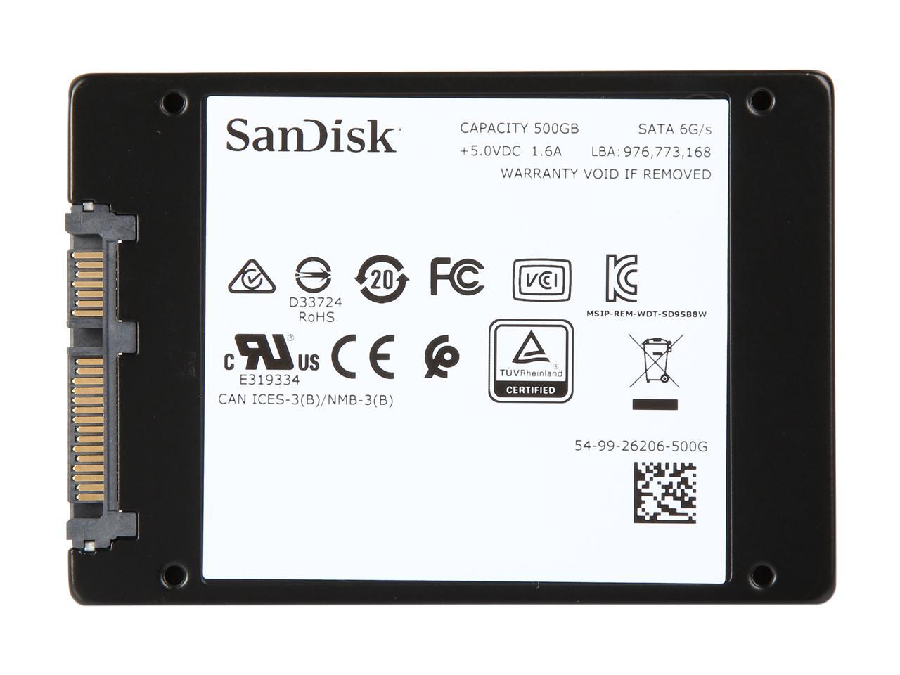 SanDisk Ultra 3D 2.5" 500GB SATA III 3D NAND Internal Solid State Drive ...
