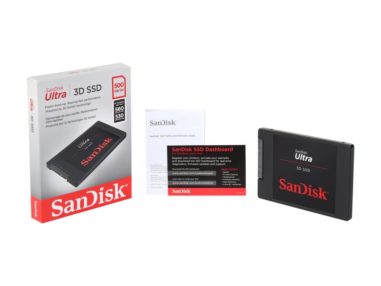 SanDisk Ultra 3D 2.5" 500GB SATA III 3D NAND Internal Solid State Drive ...