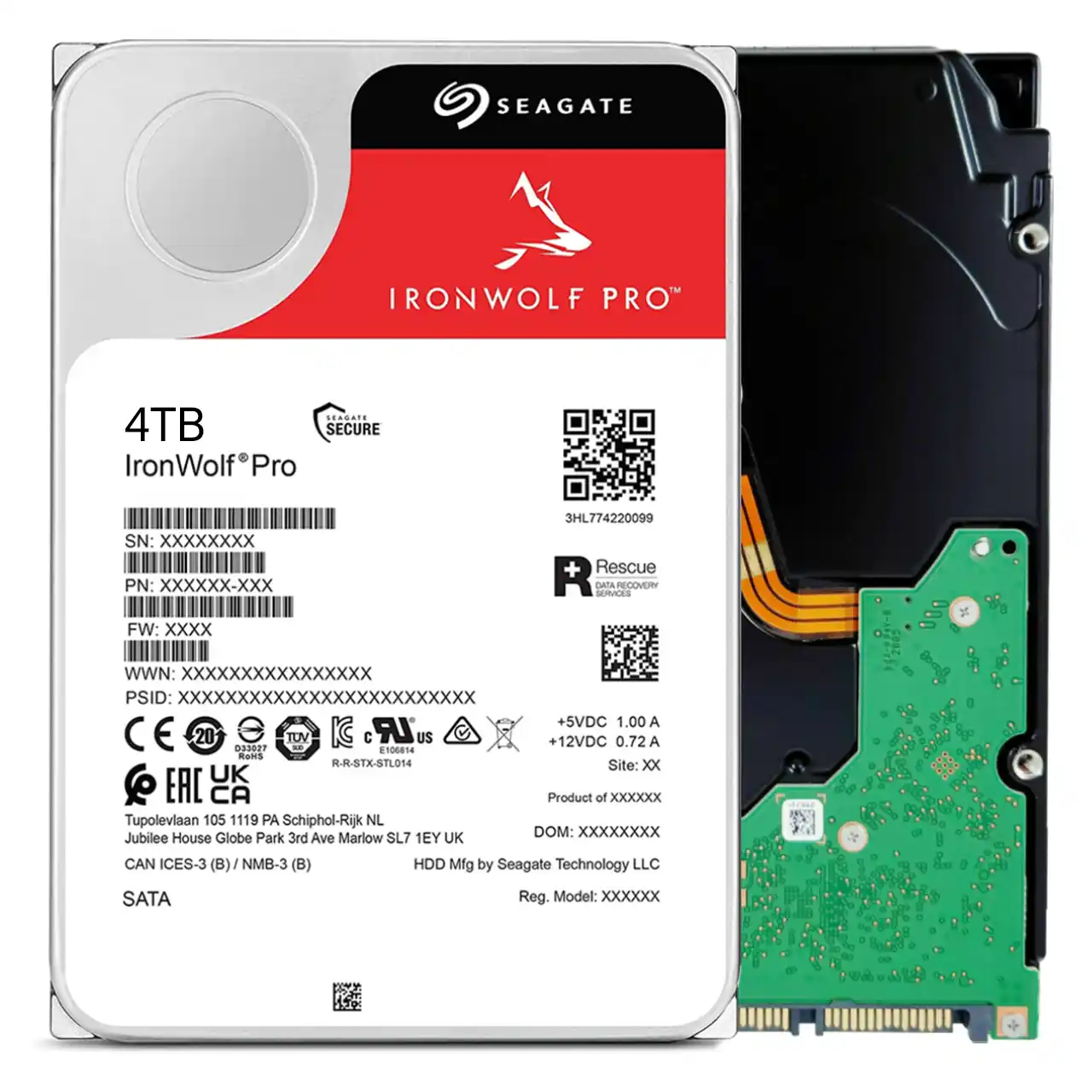 Seagate IronWolf Pro ST4000NT001 4TB 7200 RPM 256MB Cache SATA 6.0Gb/s ...