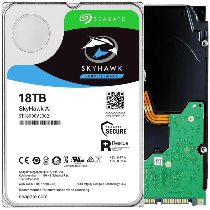 Seagate SkyHawk AI ST18000VE002 18TB 256MB Cache SATA 6.0Gb/s 3.5 ...